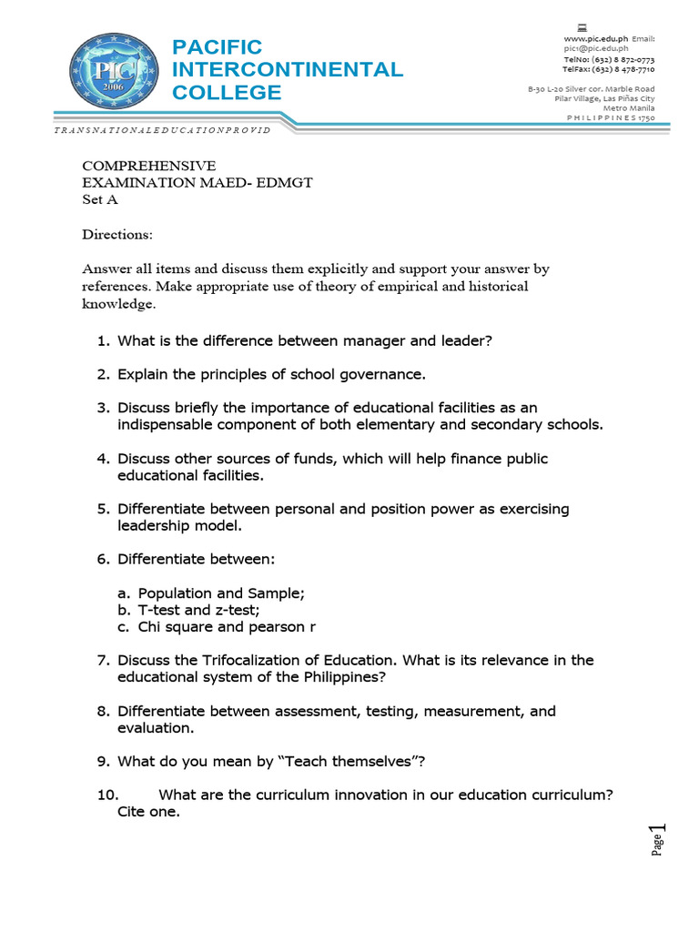 MAed Set A | PDF | Cognition