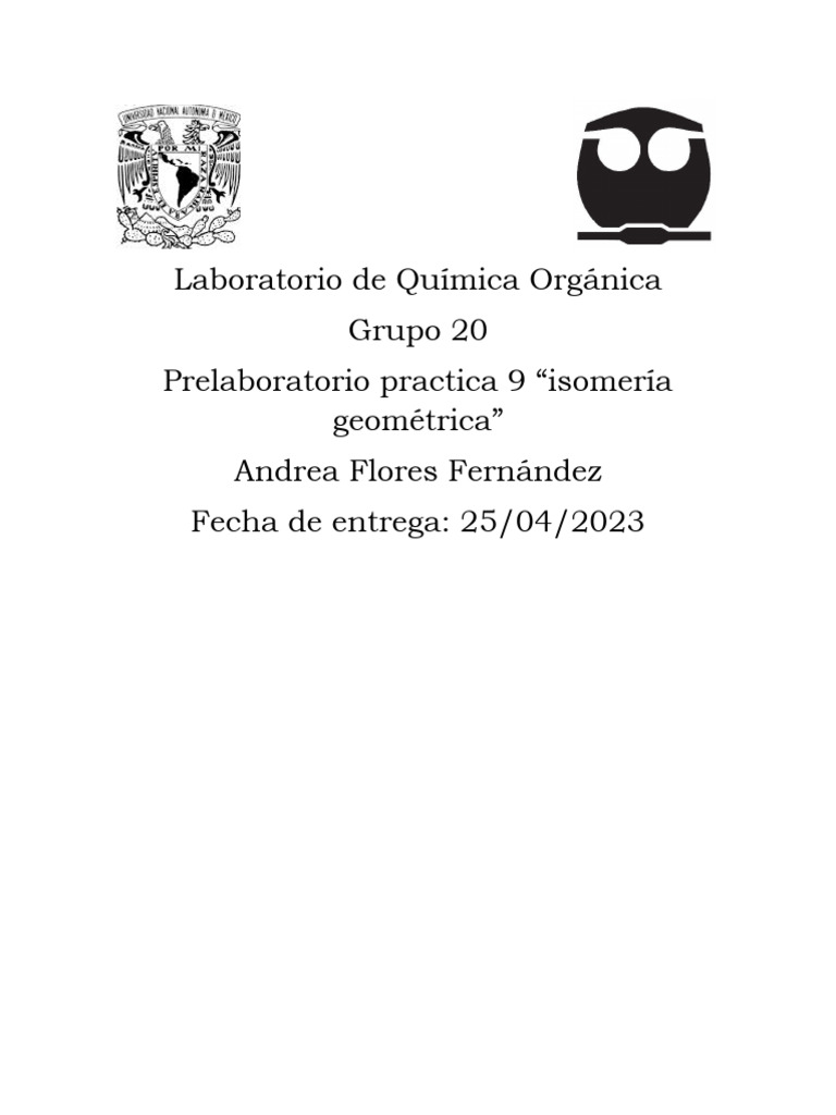 Prelab 9 | PDF | Isómero | Química
