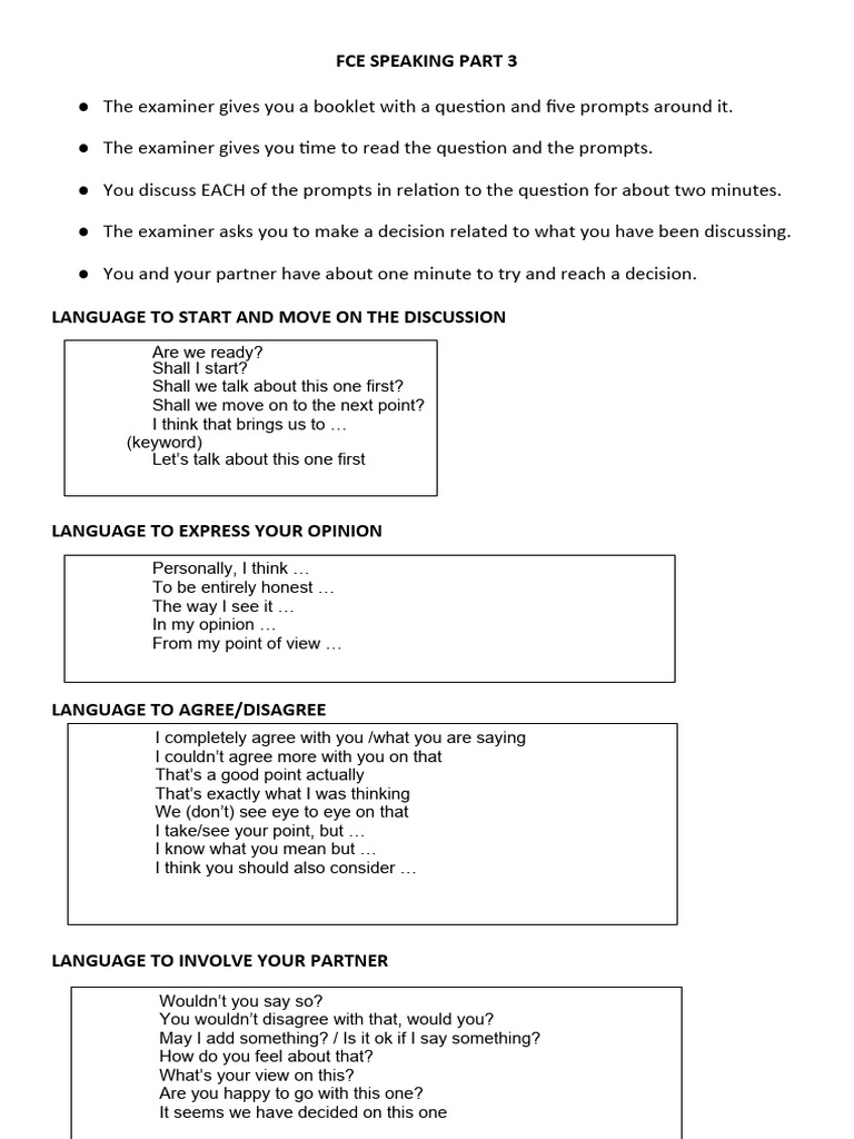 Fce Speaking Part 3 | PDF