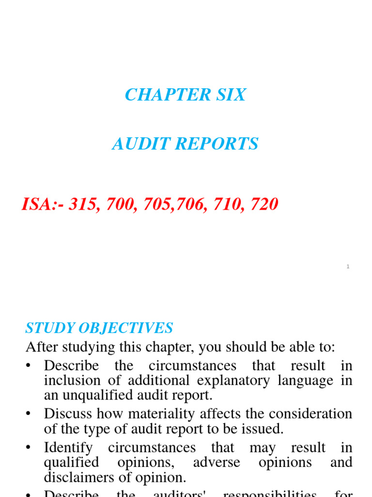 Auditing Principles and Practice I Chapter 6 | PDF | Auditor's Report | Financial Audit