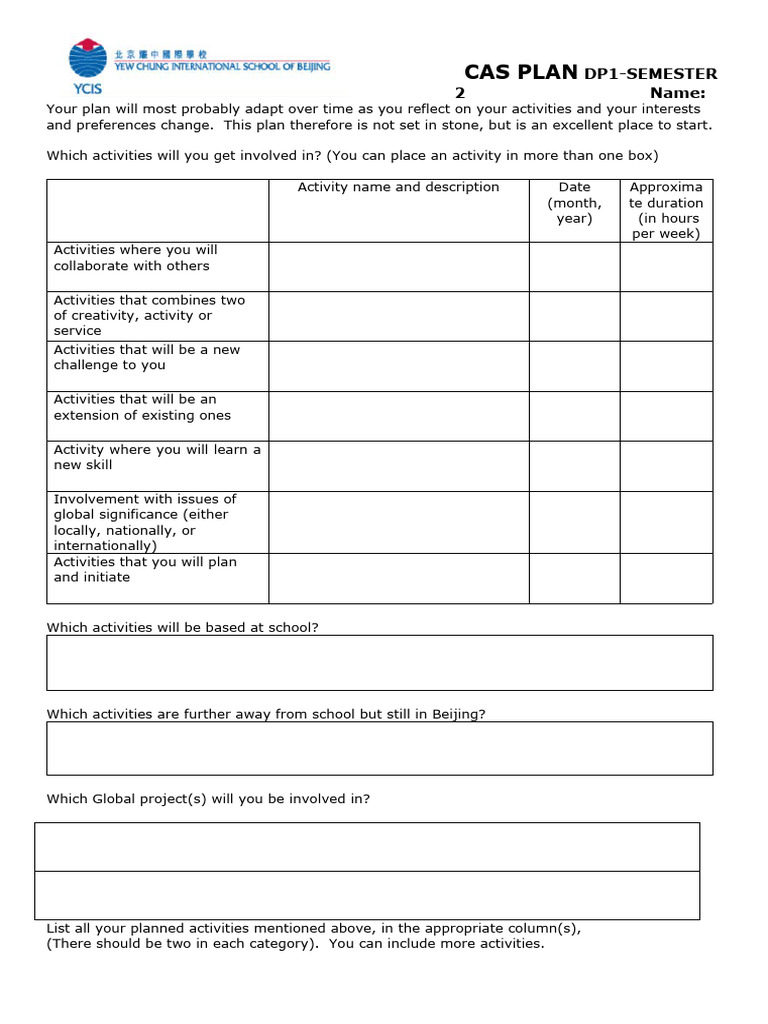 CAS Plan | PDF | Art