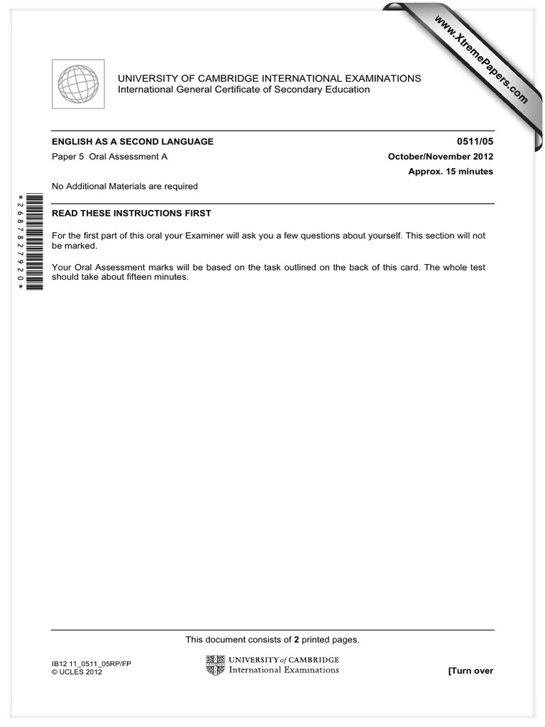 University of Cambridge International Examinations International General Certificate of ...