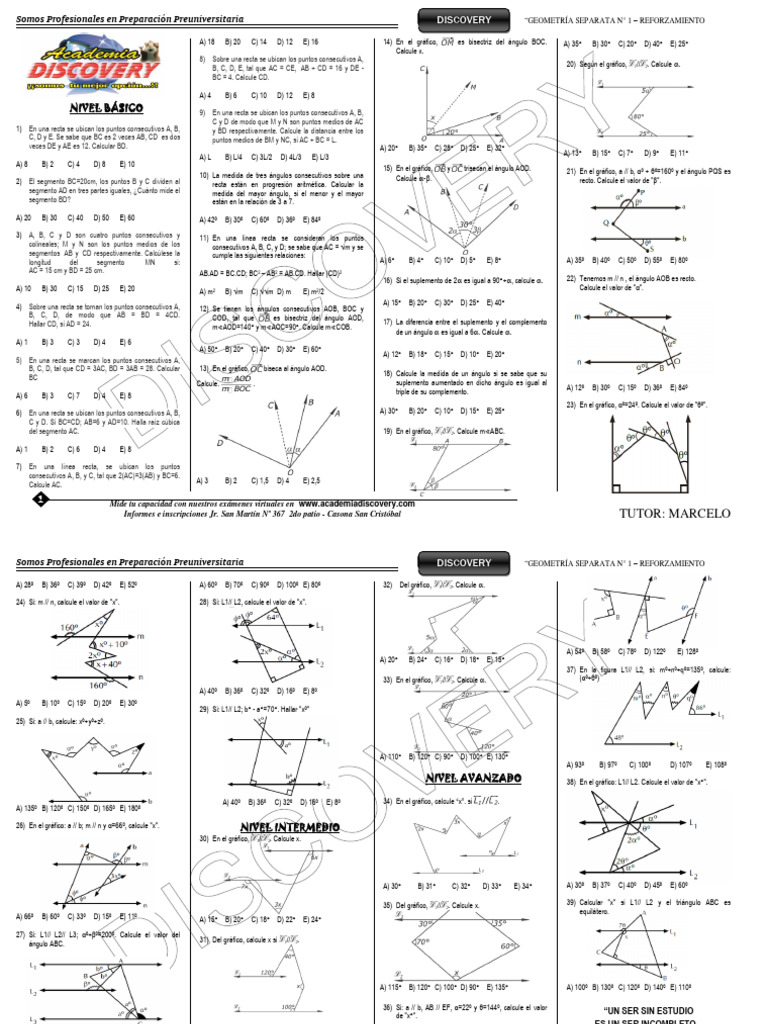 Separata N°1 - Geometría | PDF | Geometria clasica | Geometría