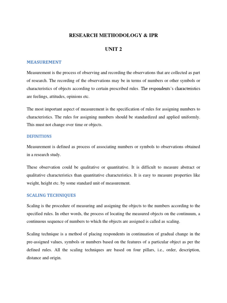 Research Methodology Unit 2 | PDF | Sampling (Statistics) | Level Of ...