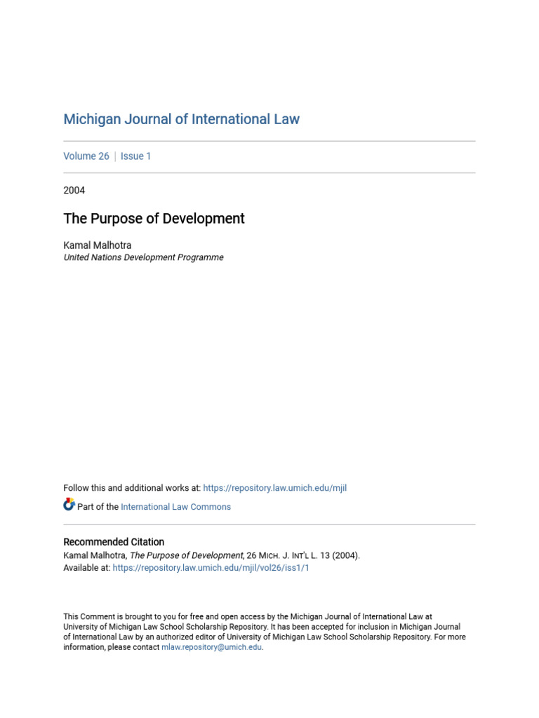 The Purpose of Development | PDF | Human Development Index | Millennium ...