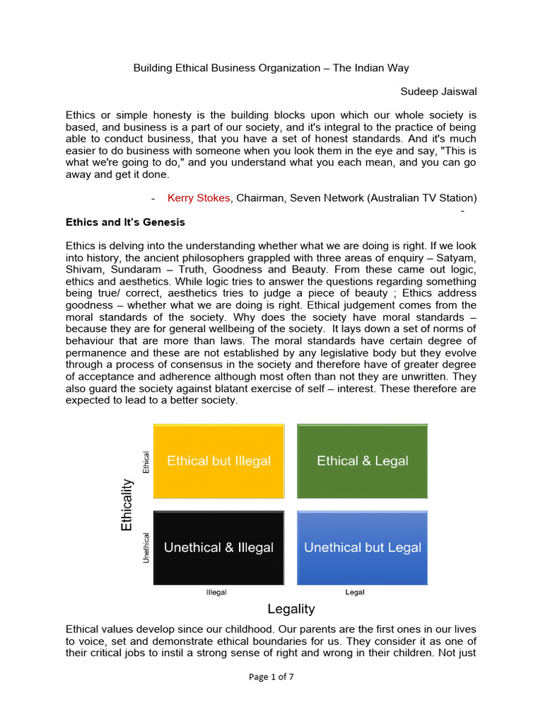 Building Ethical Business Organization | PDF | Business Ethics ...