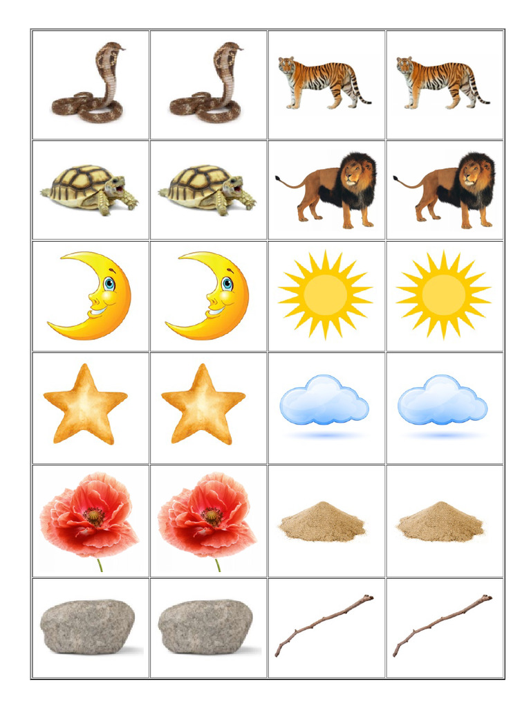 Memory Teil 2 Tiere Lernen für alle Sprachen | PDF