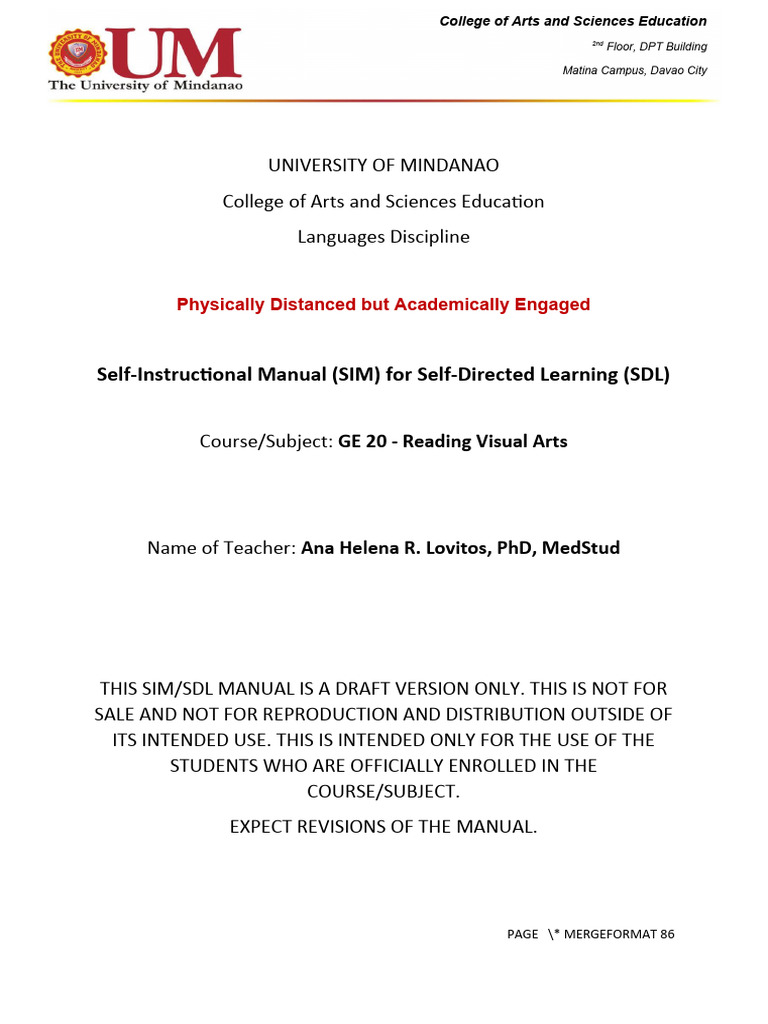 GE 20 SIM LMS | PDF | The Arts | Genre