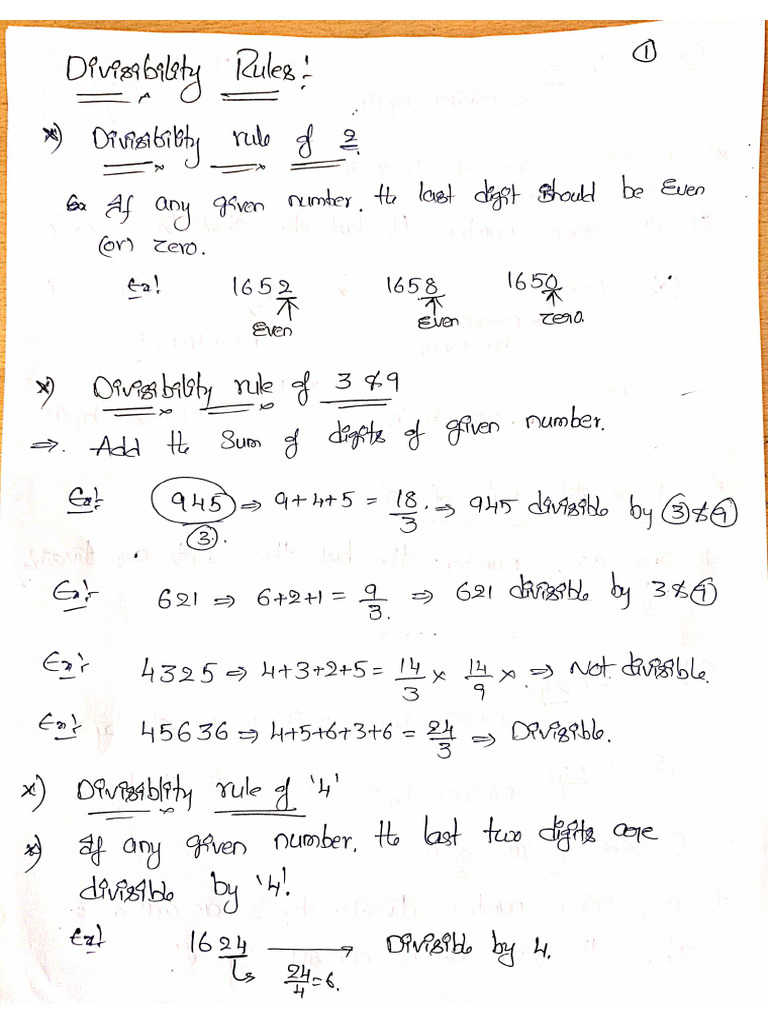 1.number System-Divisibility Rules | PDF