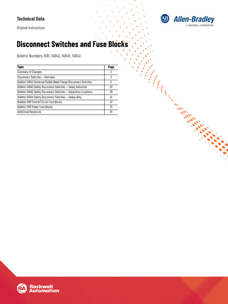Disconnect Switches and Fuse Blocks: Technical Data | PDF | Fuse ...
