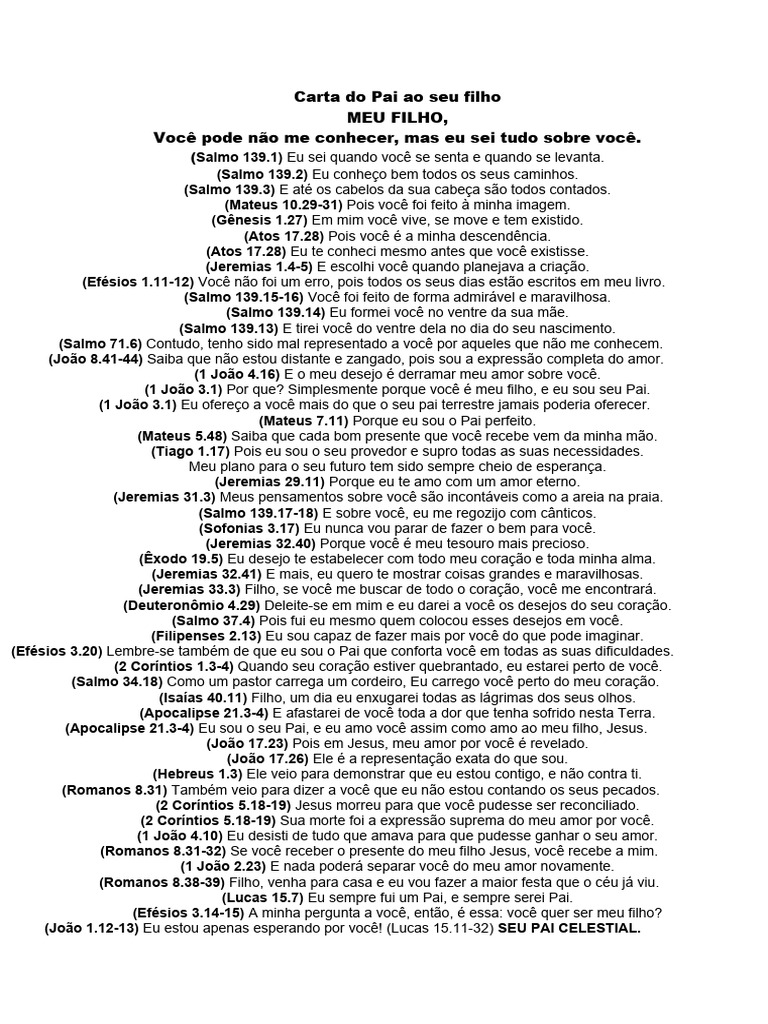Carta Do Pai Ao Seu Filho | PDF | Amor | Jesus
