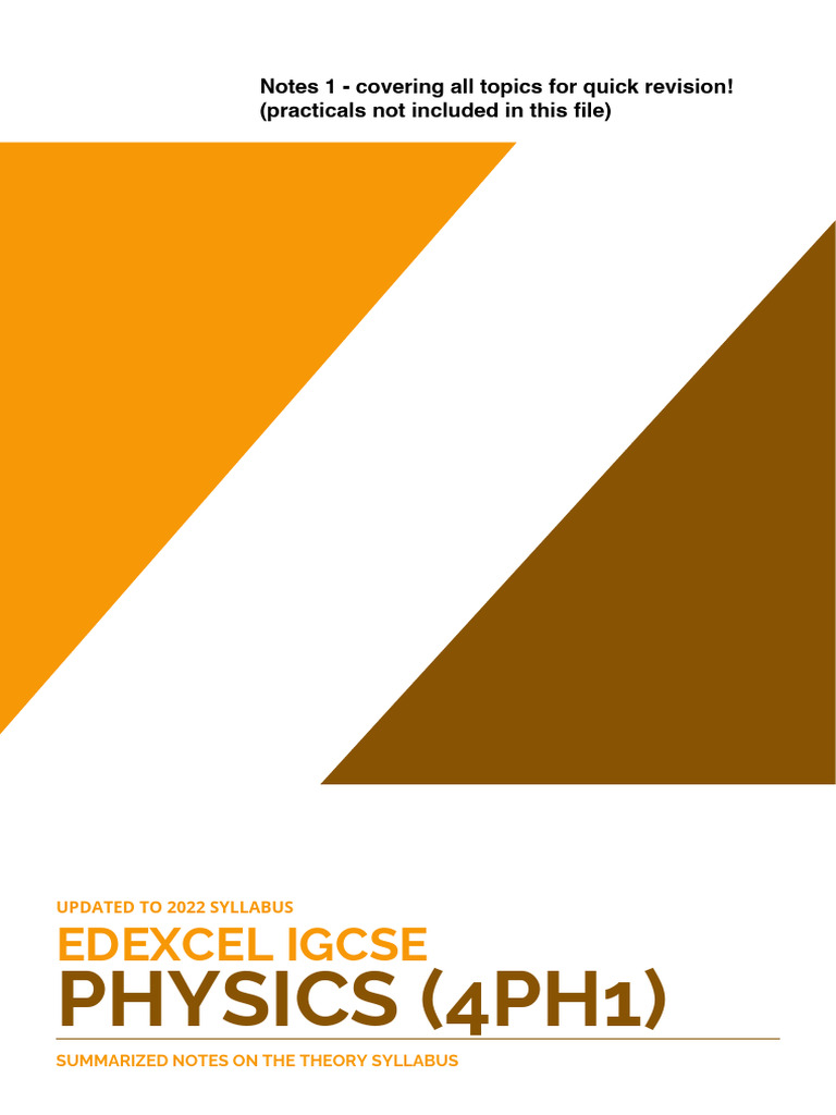Quick Revision Notes Edexcel Igcse Physics 4ph1 Theory v1 1 | PDF ...