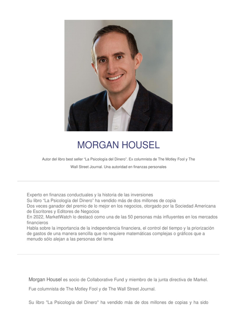 La Psicología del Dinero: Claves de Housel | PDF | Finanzas y dinero ...