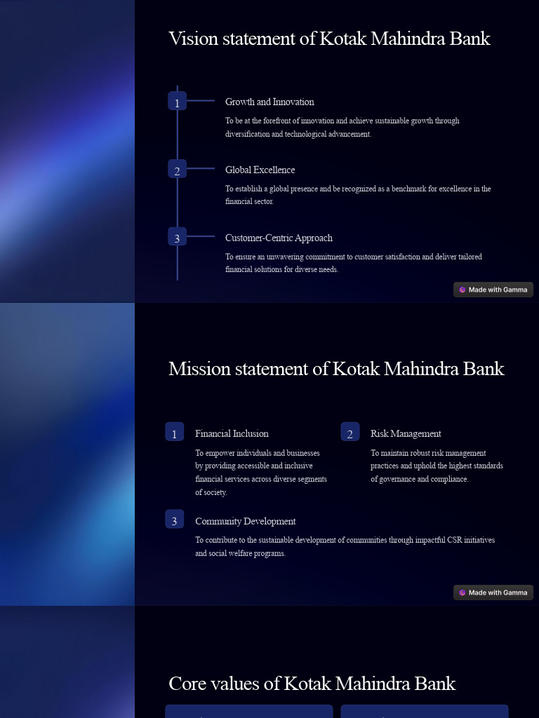 Vision Statement of Kotak Mahindra Bank | PDF | Innovation | Sustainability