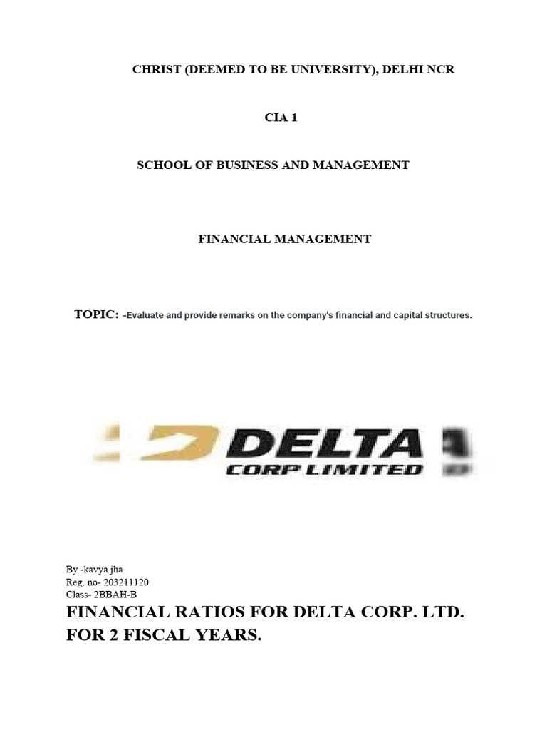 Financial Managment Cia-1 | PDF | Equity (Finance) | Debt