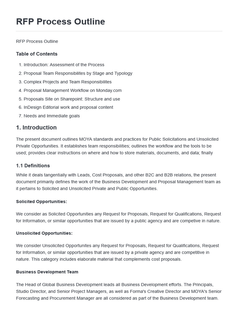 RFP Process Outline | PDF | Request For Proposal | Procurement
