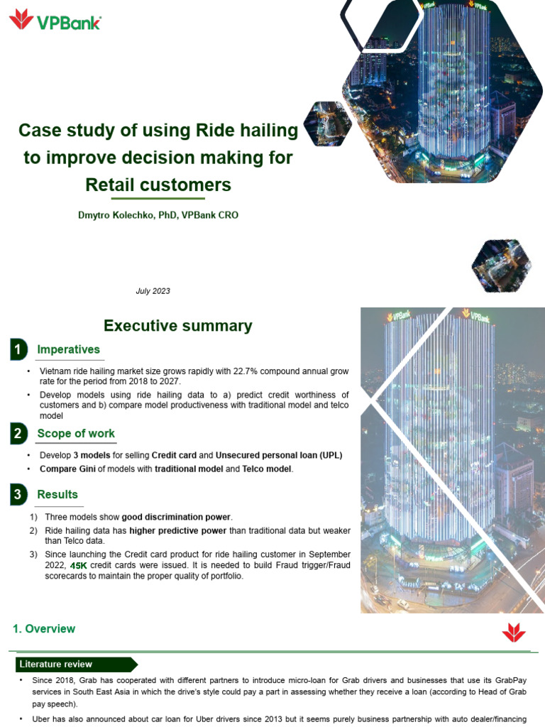 Case Study Development of The Ride Hailing Credit Scoring Models Slides | PDF | Credit Card ...