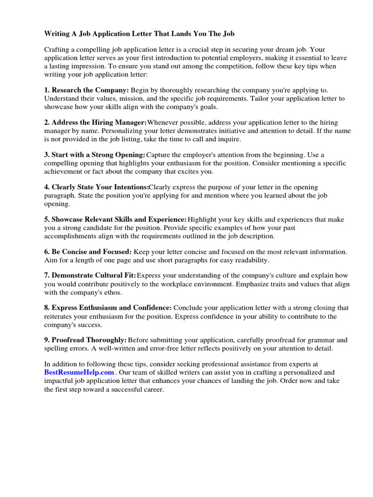 Writing A Job Application Letter in French | PDF | Experience