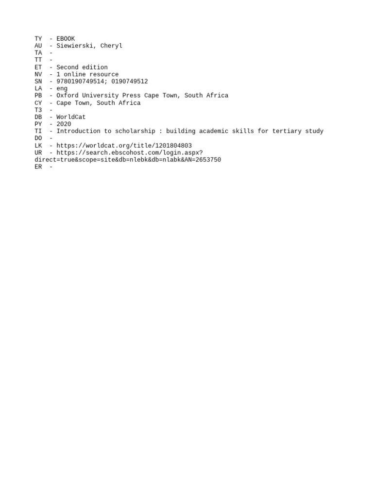 Introduction To Scholarship - Building Academic Skills For Tertiary ...