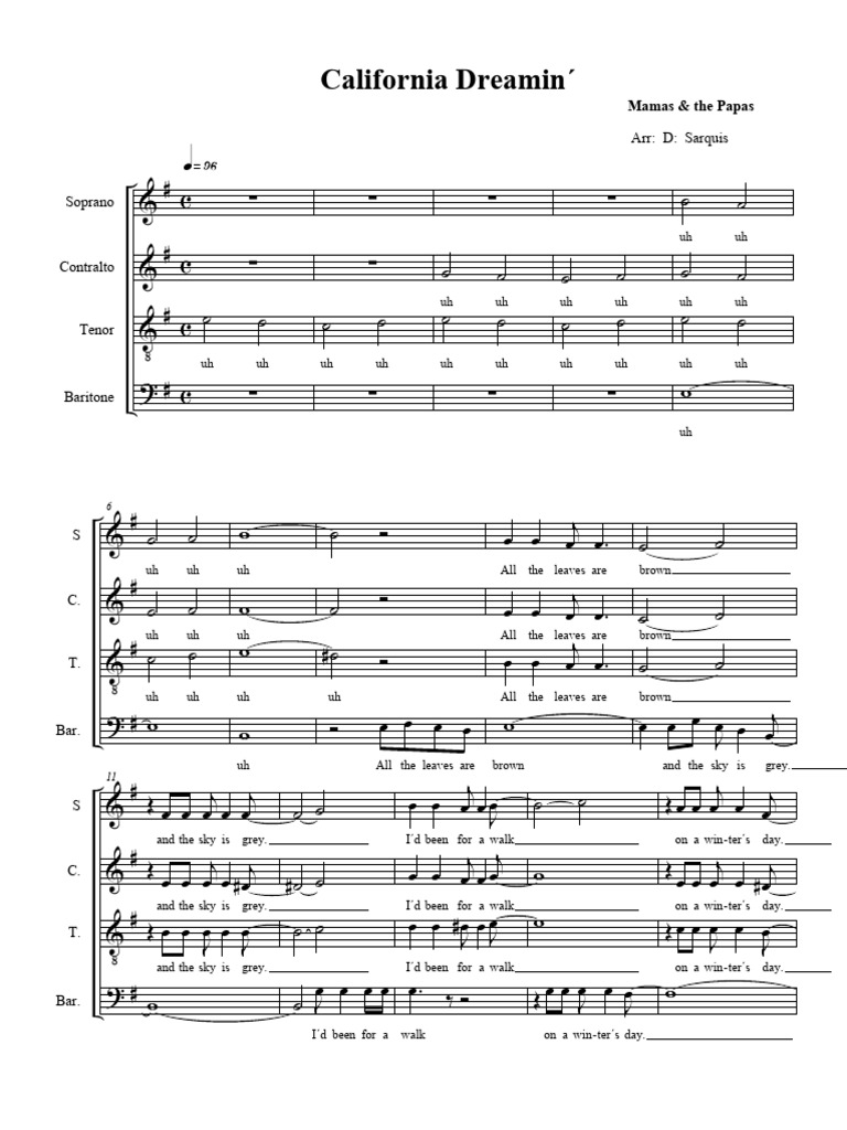 California Dreaming | PDF