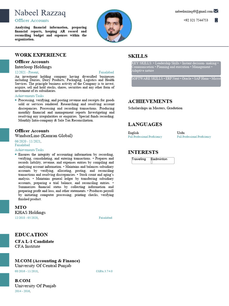 Nabeel's Resume | PDF | Business | Economies