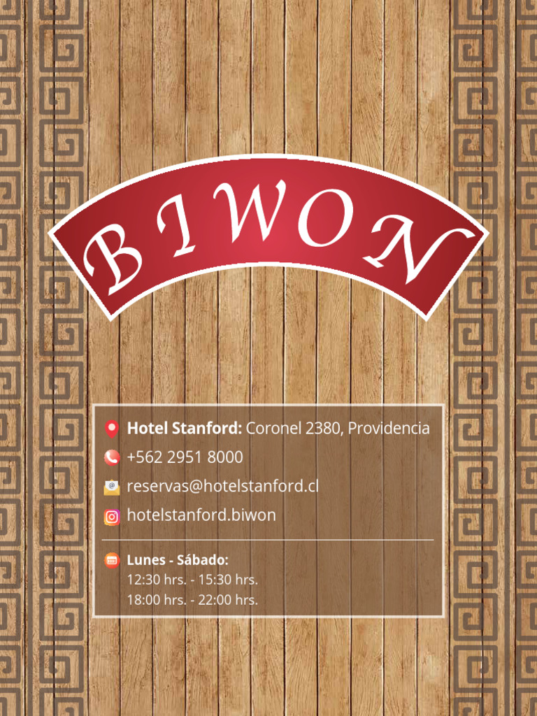 Menu Biwon v16 Web | PDF | Cocina coreana | Cocina asiática oriental