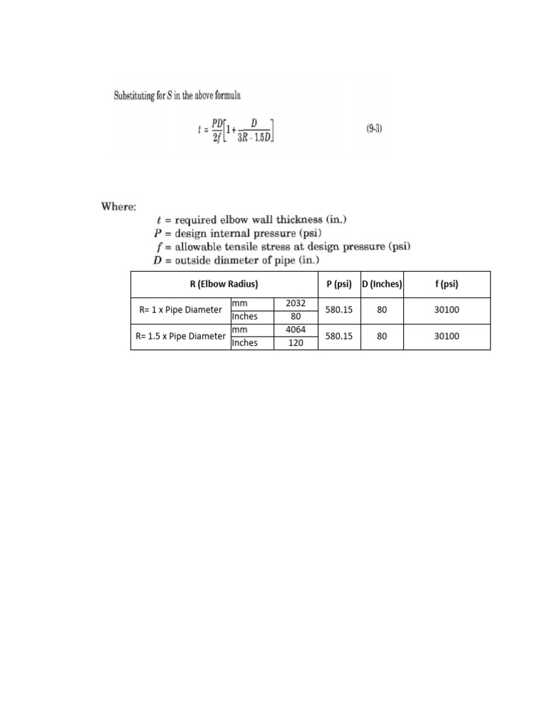 Miter Bend Thickness Calculation | PDF