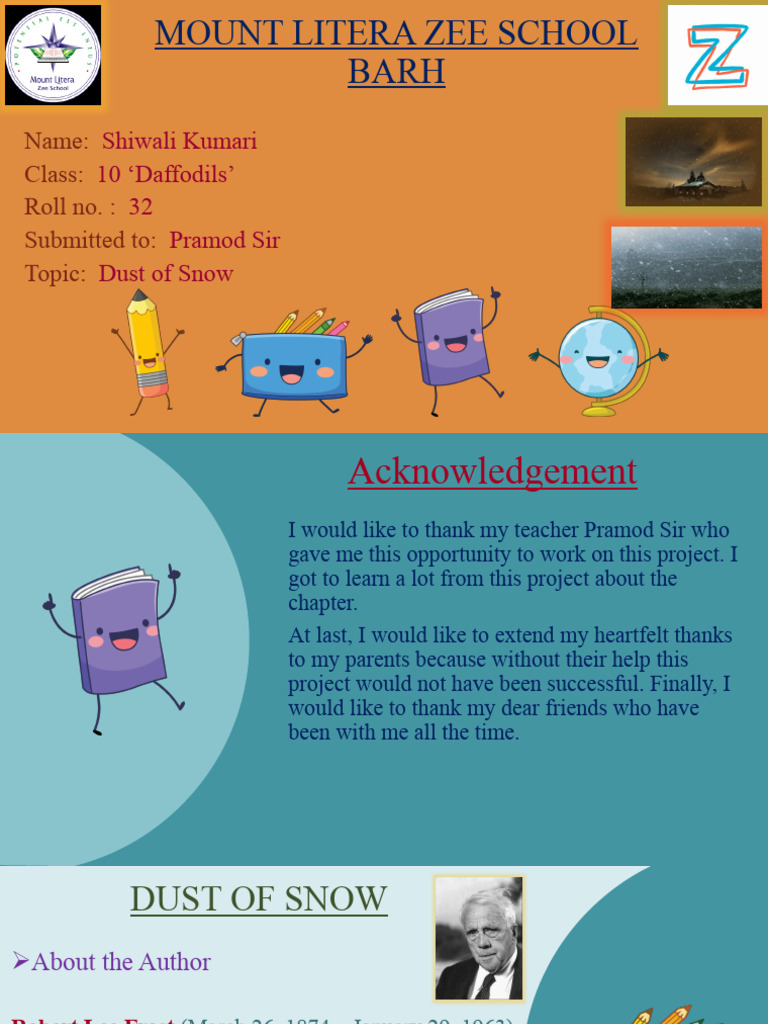 Class 10 Poem Analysis: Dust of Snow | PDF | Poetry | Poetic Devices