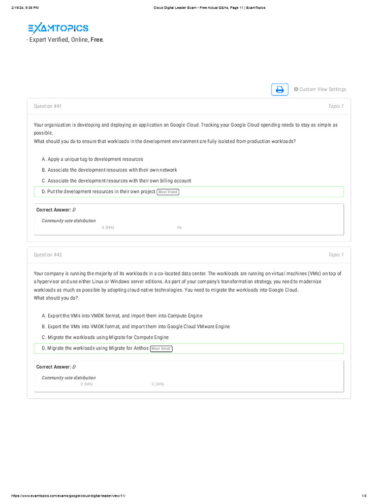 Expert Veri Ed, Online, Free.: Custom View Settings Question #41 | PDF ...