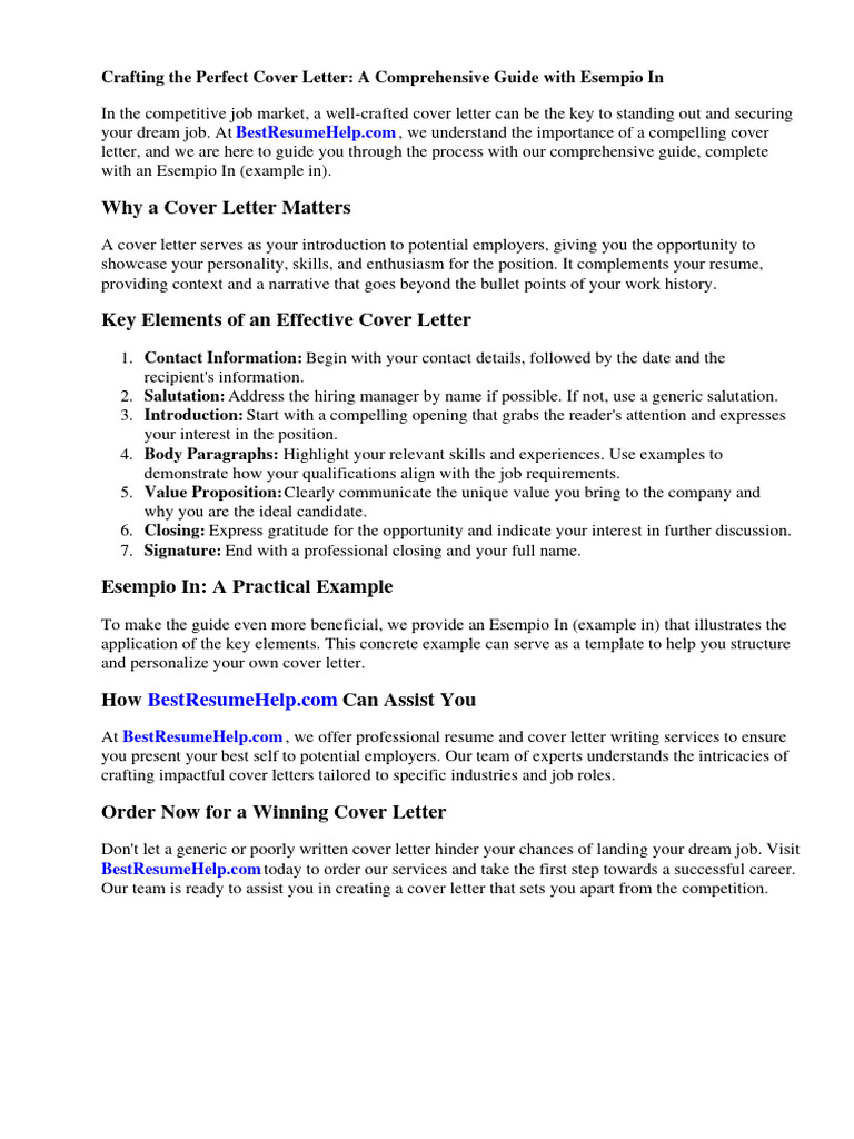 Cover Letter Esempio in Italiano | PDF | Résumé