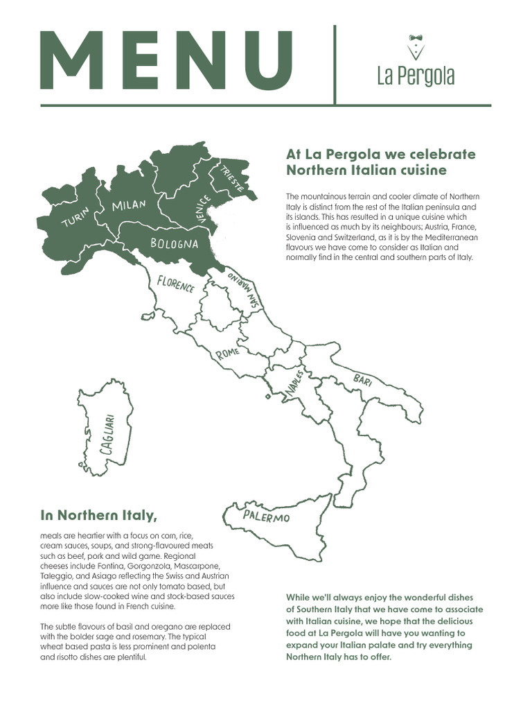 La Pergola Menu | PDF | Italian Cuisine | Pesto
