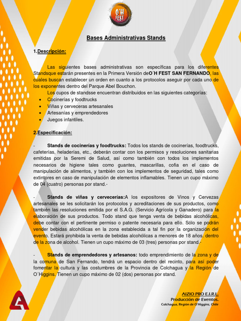 Bases para Stands en O'H Fest 2023 | PDF | Cerveza