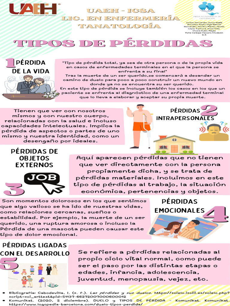 Tipos De Pérdidas En Tanatología Pdf Dolor Cuidado De La Salud