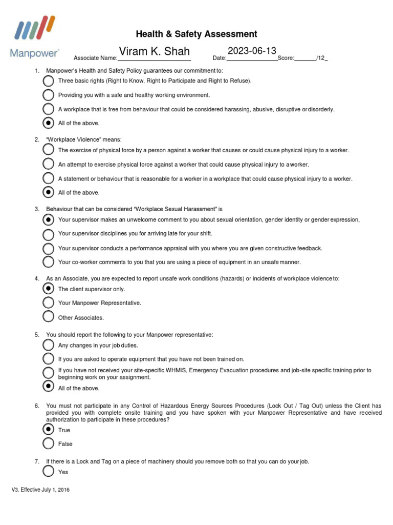 Health Safety Assessment For Associates English August 2016 v4 ...