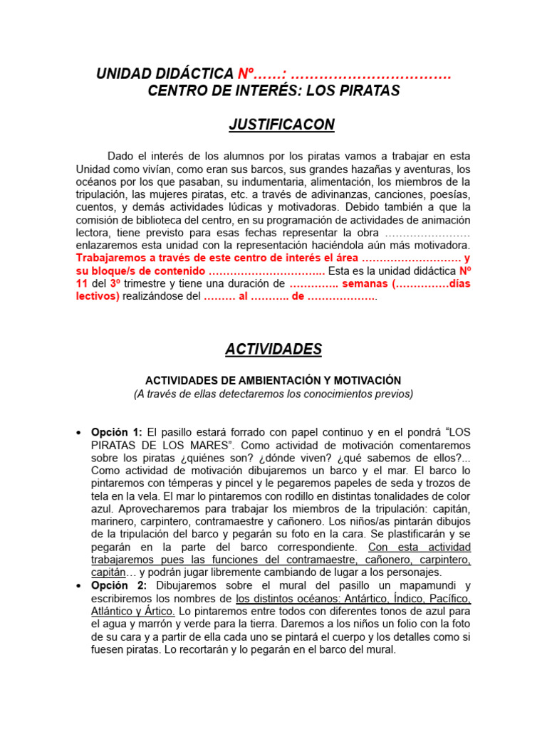 Actividades Educativas sobre Piratas | PDF | Piratería | Pinturas