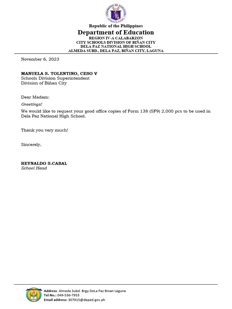 Request for 2,000 Copies of Form 138 | PDF