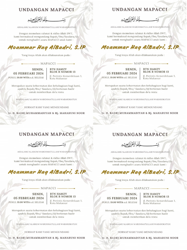 Undangan Mapacci | PDF