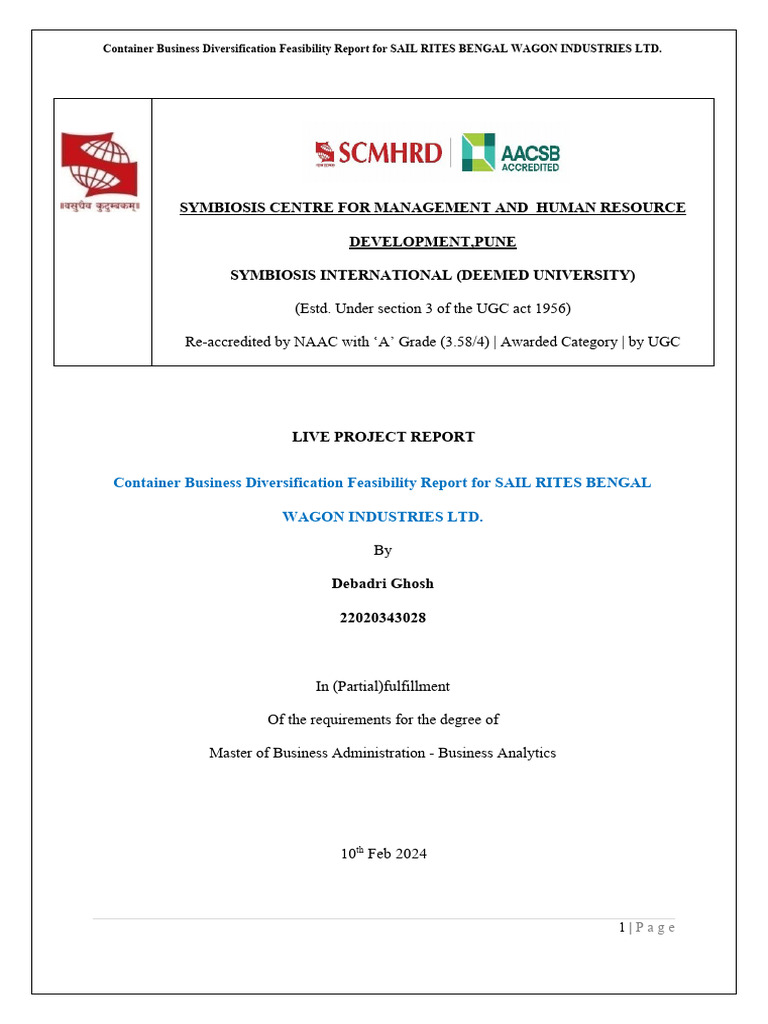 Container Business Diversification Feasibility Report | PDF ...