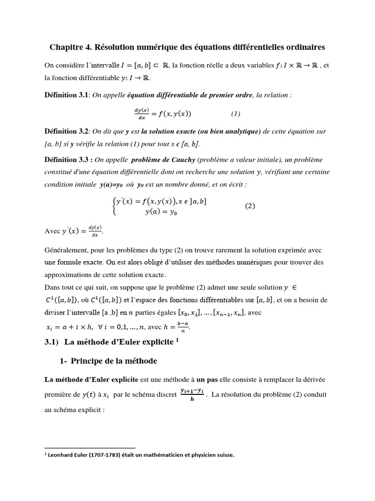 Chapter 4-Numerical Solutions of Cauchy Problem | PDF