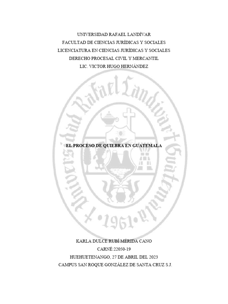 Trabajo Quiebra | PDF | Bancarrota | Insolvencia
