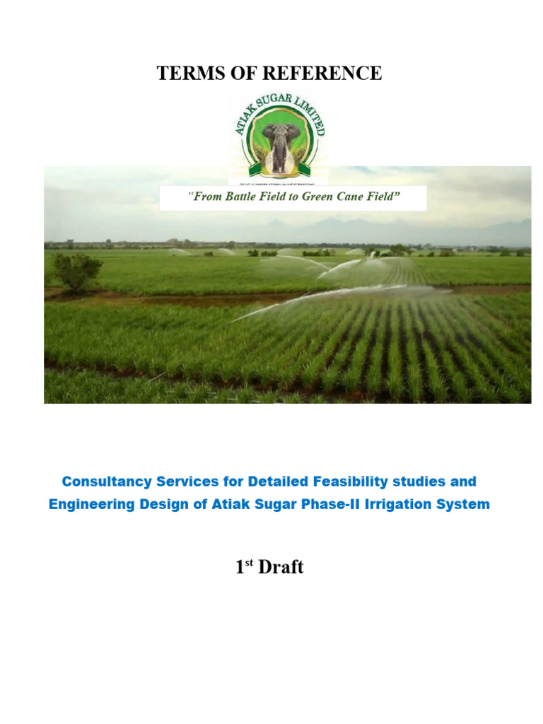 Draft TOR - Feasibilty Study & Design of Phase2 at Atiak Sugar - 1st ...