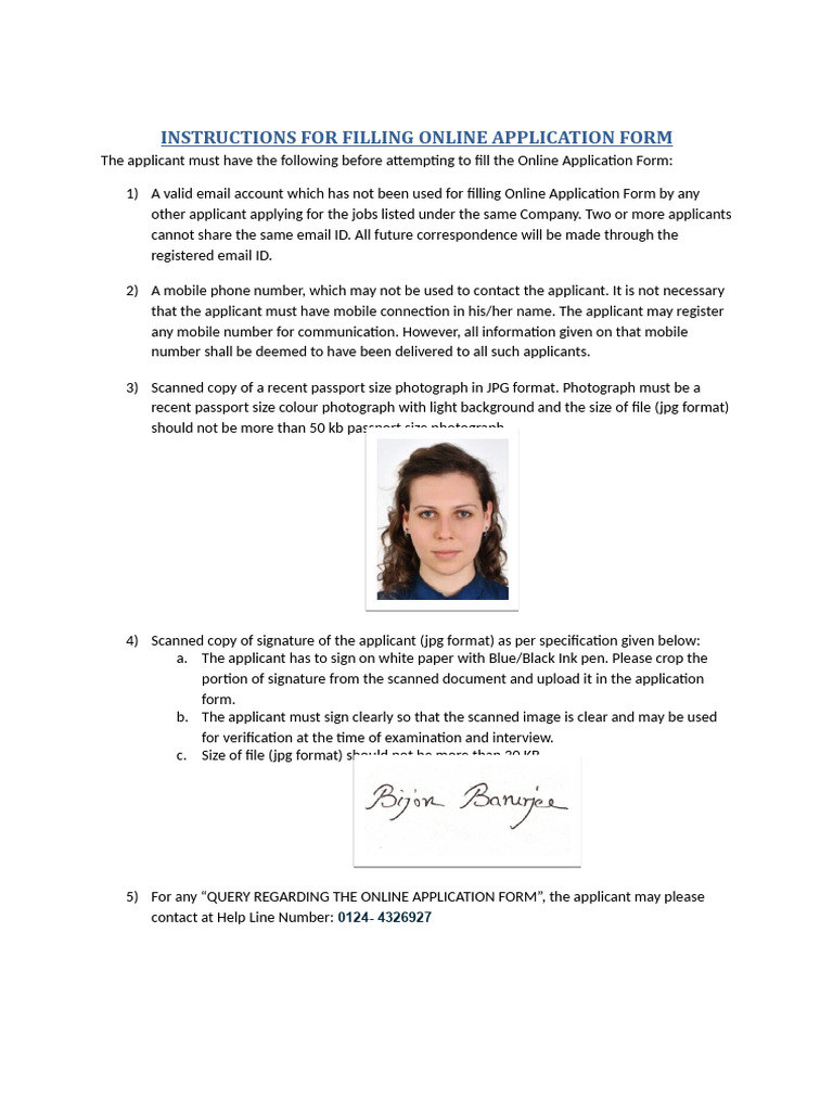 Instructions For Filling Online Application Form A 1 | PDF | Banks ...