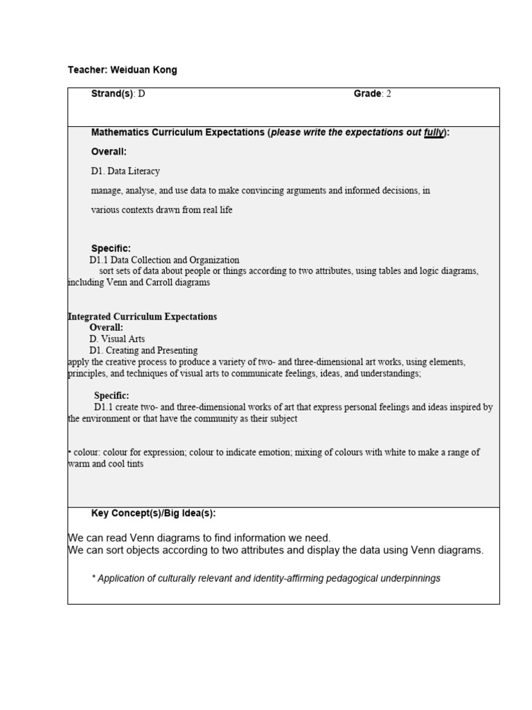 Math Lesson Plan | PDF | Cognition | Learning