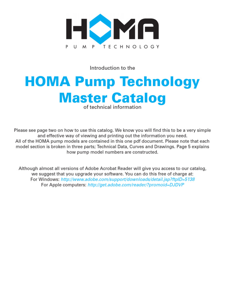 Homa Pump Catalog 2011 | PDF | Electric Motor | Cast Iron