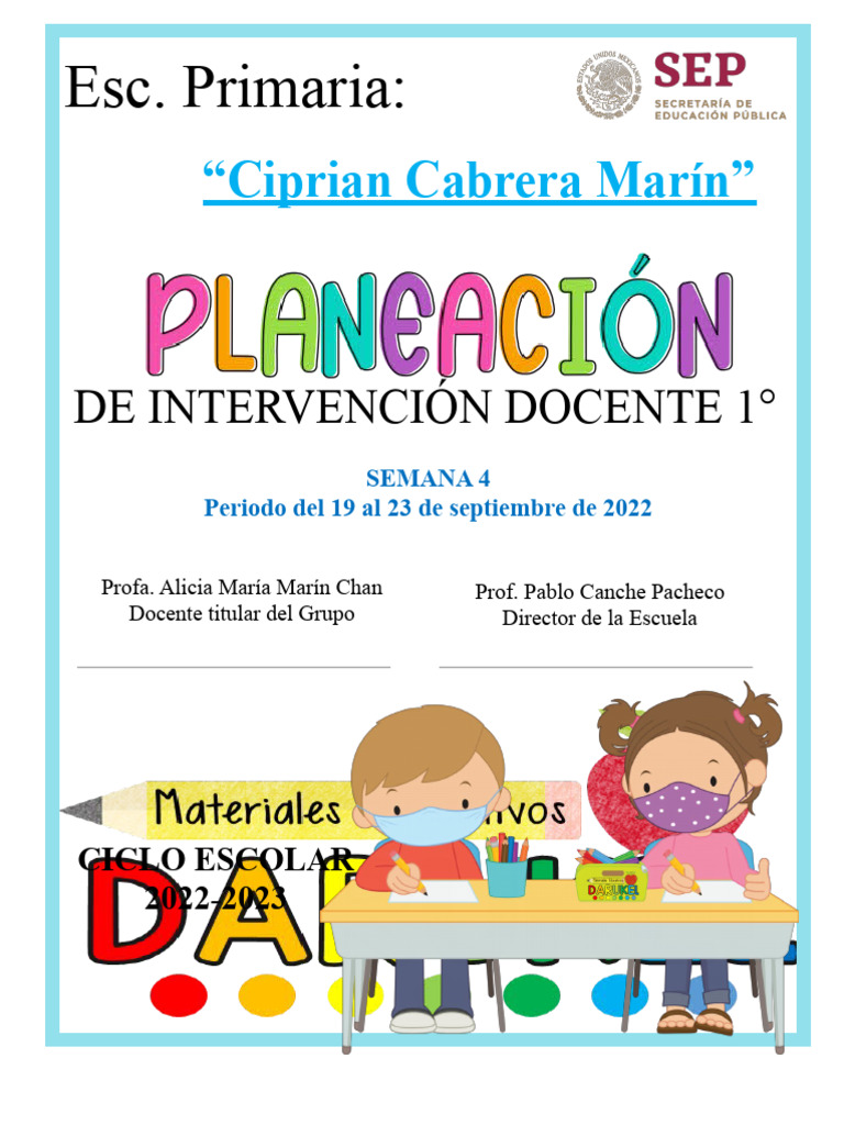 1° Sem4 Planeación de Intervención Docente Darukel 2022-2023 | PDF | Evaluación | Aprendizaje