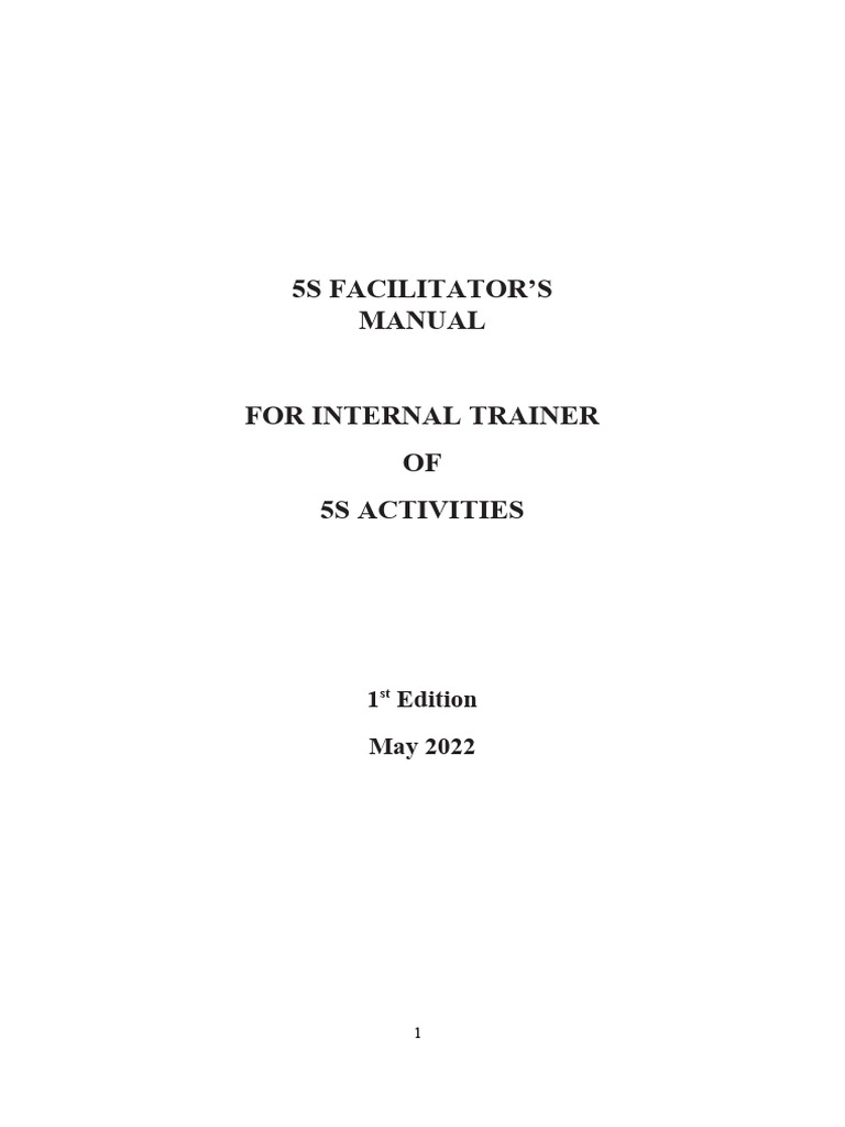 Facilitators Manual 5s | PDF | Facilitator | Knowledge