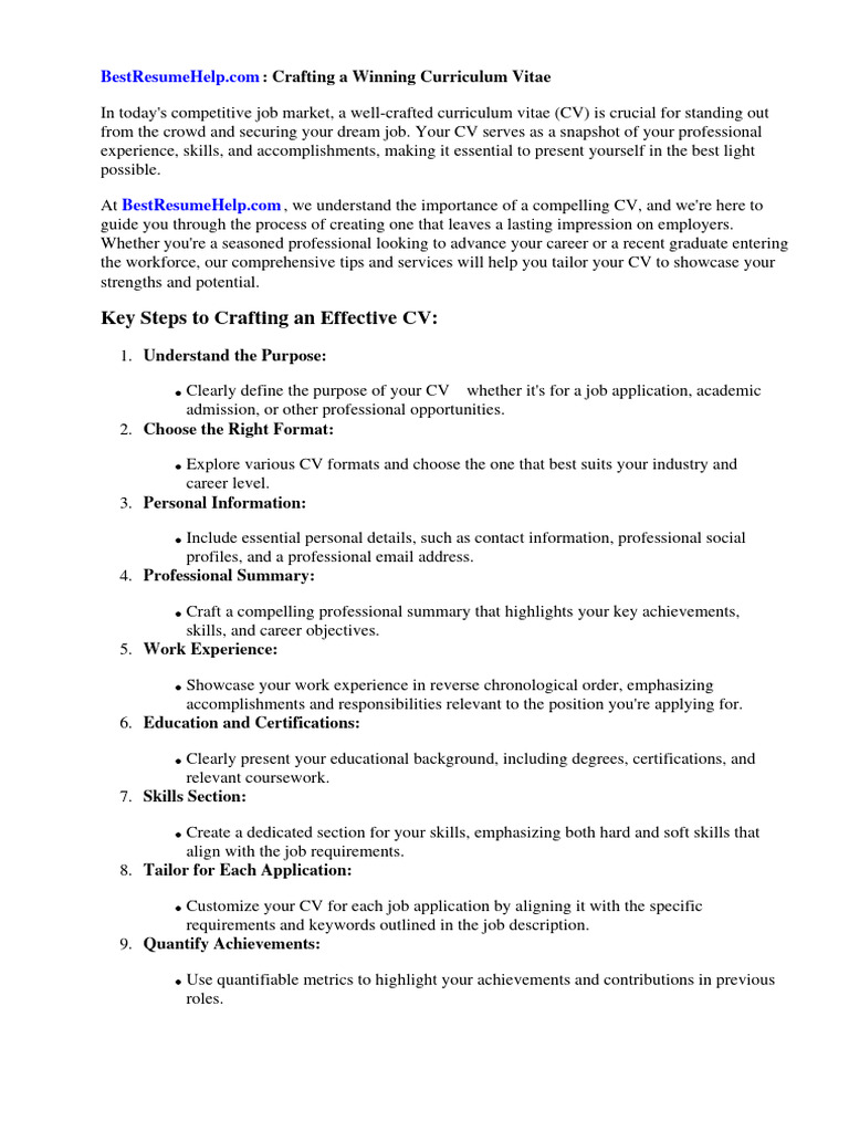 How To Make Your Curriculum Vitae | Download Free PDF | Résumé | Curriculum