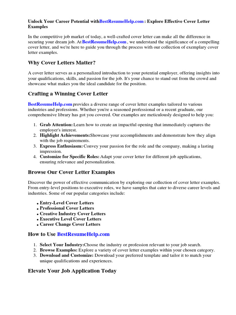 Cover Letter Examples | PDF | Résumé | Linked In