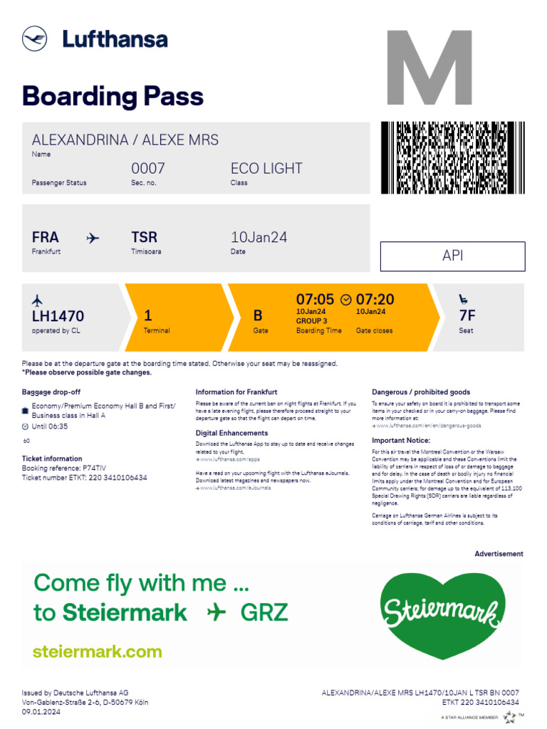 Boarding Pass | Download Free PDF | Baggage | Aviation