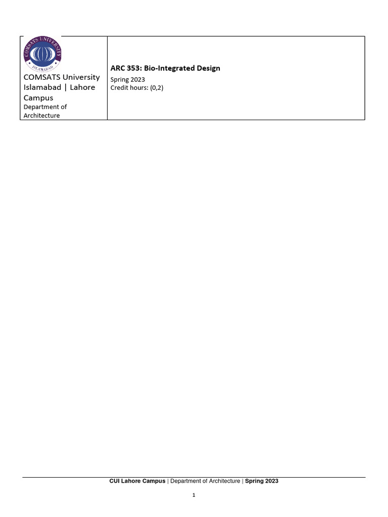 ARC353 - Bio-Integrated Design - SP23 - Mid-Term - Unconfirmed | PDF | Cognitive Science